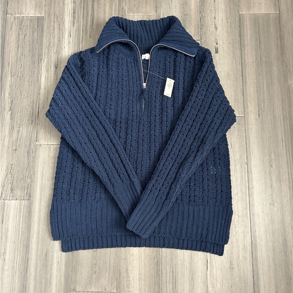 aerie | Sweaters | Nwt Aerie Navy Blue Zip Sweater | Poshmark